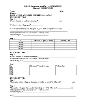 Fillable Online OPAMP Chapter Lab Answer Sheet Doc Fax Email Print PdfFiller