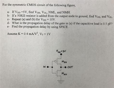Solved For The Symmetric CMOS Circuit Of The Following Chegg Com