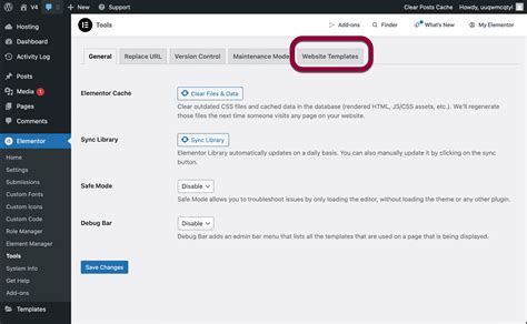 remove a kit elementor