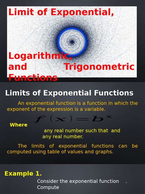 Lesson 3 Limits Of Exponential Logarithmic And Trigonometric Functions
