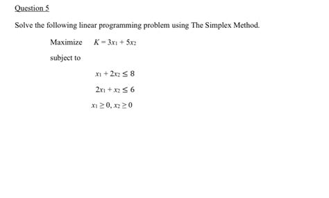 solved question 5solve the following linear programming