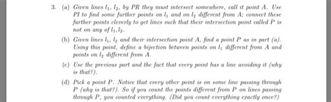 Solved 3 Consider A Finite Model Of Projective Geometry