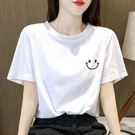 情侣装白色重磅纯棉质感短袖t恤女夏季2023新款日系遮肉百搭上衣虎窝淘