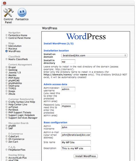 Installation Of Wordpress On Cpanel Hosting With Fantastico Hotthemes