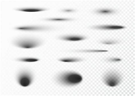 Circle Shadow Set Oval Shadows And Round Shades With Soft Edges Vector Illustration