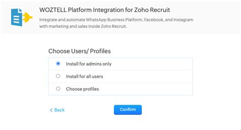 how to integrate woztell and zoho recruit woztell