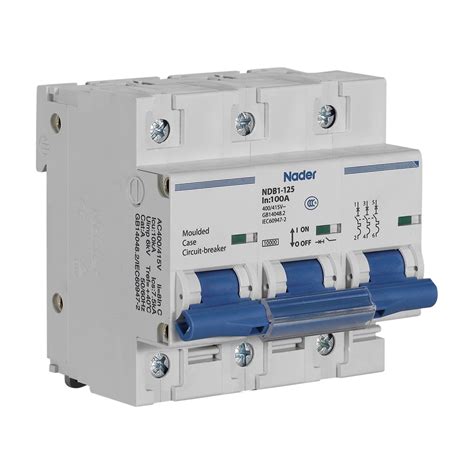 3 Pole 100a 480v Ac 60v Dc Trip Curve C Din Rail Mount Miniature