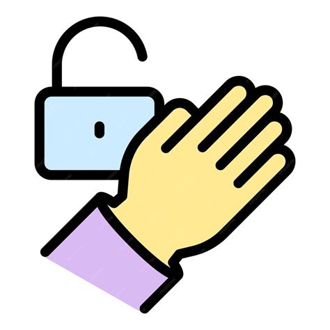 Premium Vector Lock Palm Scanning Icon Outline Vector Biometric Scan