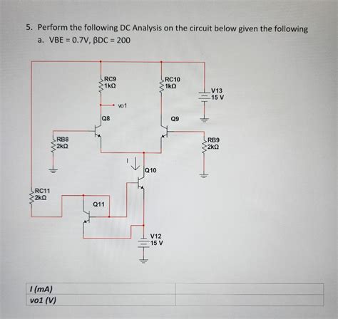 Solved Perform The Following DC Analysis On The Circuit Chegg