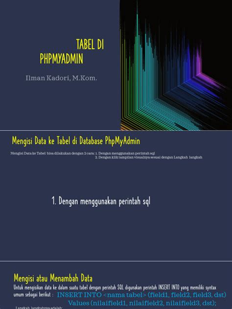 3 dan 4 mengisi mengedit menghapus data ke tabel di mysql pdf
