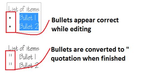revit text bullets do not display correctly with certain fonts