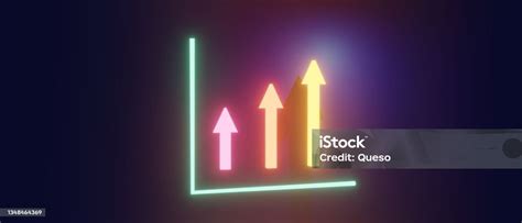 3d 렌더링 3d 일러스트레이션 해군 배경의 형광 화살표 증가 또는 상승 또는 성장의 개념 네온 사인 비즈니스 인플레이션에 대한 스톡 사진 및 기타 이미지 Istock