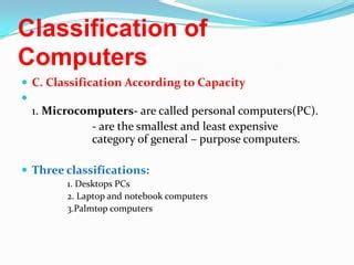 Classification Of Computer PPTX Desktops Computing