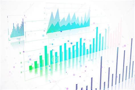 Abstract Data Visualization With Bar And Line Graphs On White