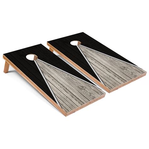 Woodgrain Cornhole Boards Skips Garage