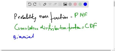 Video Solution The Pmf And Cdf Of Y A Binomial Rv With N13 And P02