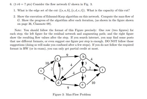 solved 6 1 6 7pts consider the flow network g shown in
