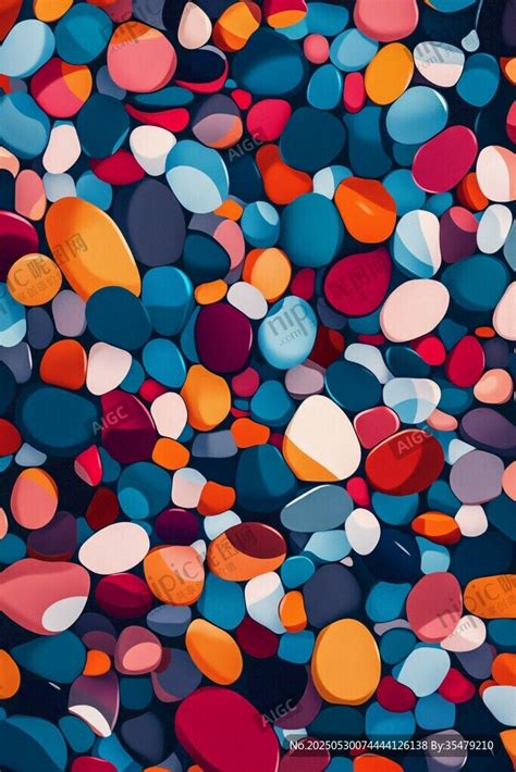 Ai创作图鹅卵石 多彩 图案 背景 纹理 色彩 形状 抽象 艺术 设计 装饰 视 元素 创意 美学 昵图网