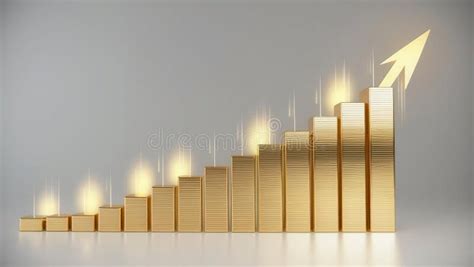 Digital Candlestick Chart Made Of Gold Blocks Animating Upward Stock