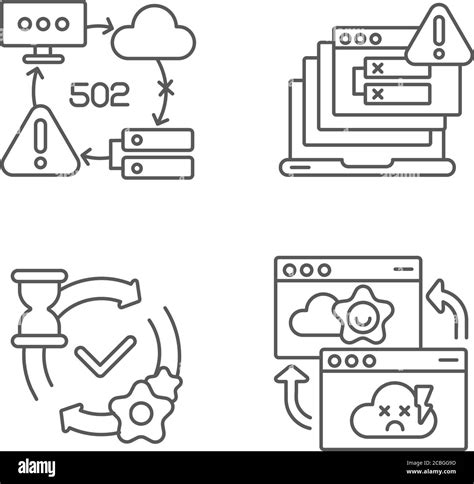 Network Notifications Linear Icons Set Stock Vector Image And Art Alamy