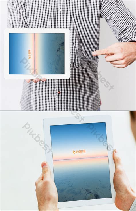 손 흰색 태블릿 컴퓨터 인터페이스 ui 모형 인터랙티브 디자인 png psd 무료 다운로드 pikbest