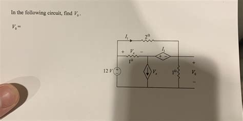 Solved In The Following Circuit Find Vo Chegg Com