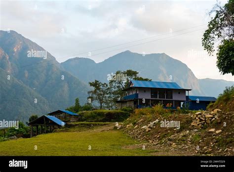 A Typical Nepali Village In Yamphudin Khebang Taplejung Nepal Stock Photo Alamy