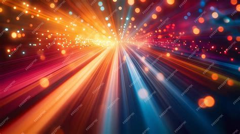 Fiber Abstract Optics Background With Lots Of Light Rays And Bokeh