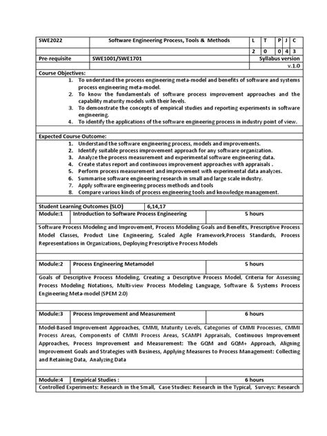 syllabus pdf engineering software development process