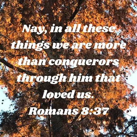 Romans 8 37 Nay In All These Things We Are More Than Conquerors Through Him That Loved Us King