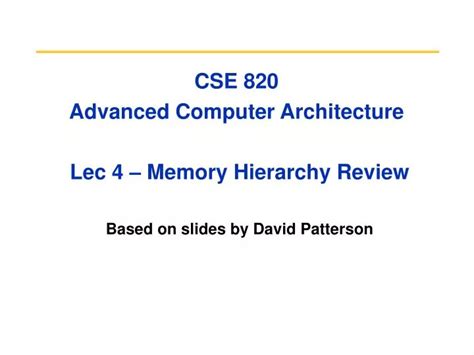 Ppt Cse 820 Advanced Computer Architecture Lec 4 Memory Hierarchy