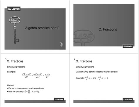 3 Algebra Practice 2 Slides Algebra Practice Part 2 C Fractions 3 C