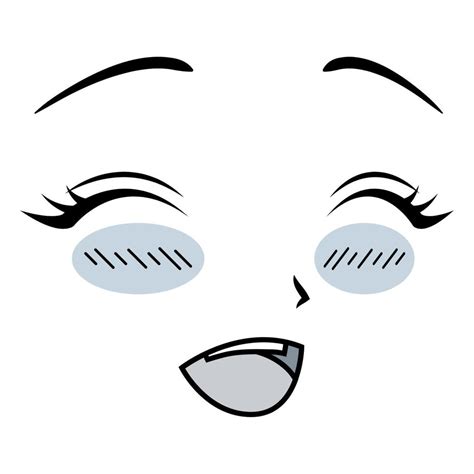 Happy Anime Girl Face 12021426 Vector Art At Vecteezy
