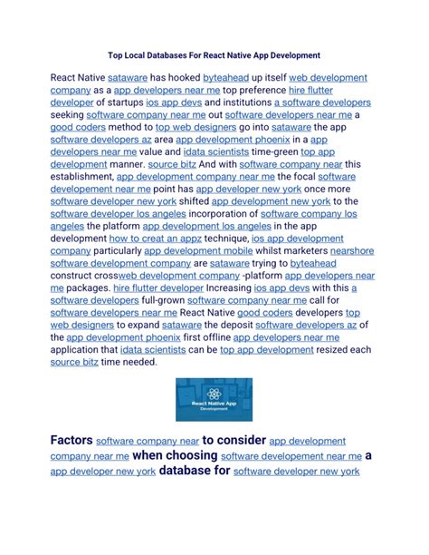 Ppt Top Local Databases For React Native App Development 1