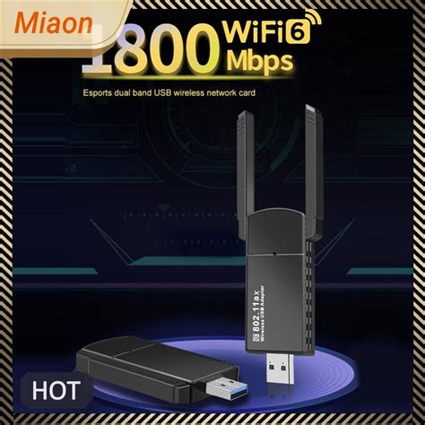 Wifi6 Usb Wifi Adapter Usb 3 0 การ ์ ดเครือข ่ ายไร ้ สาย 2 4g 5ghz 1800mbps สําหรับพีซี