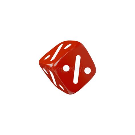 Red Square Cube With Percent Sign Realistic 3d Vector Icon Plastic