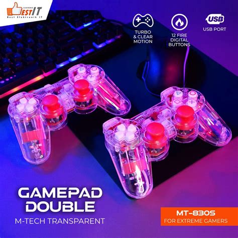 Jual Stik Pc Komputer Laptop Joystick Gamepad Double Getar Transparant M Tech Shopee Indonesia