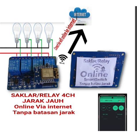 Jual Relay Wifi Ch Online Saklar Jarak Jauh Via Internet Tanpa Batasan Jarak Smarthome Shopee