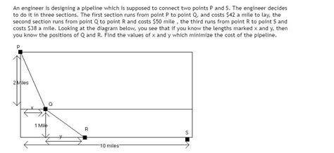 Solved An Engineer Is Designing A Pipeline Which Is Supposed Chegg Com