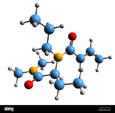 3d Image Of Prethcamide Skeletal Formula Molecular Chemical Structure