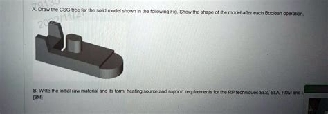 Solved Adraw The Csg Tree For The Solid Model Shown In The Following