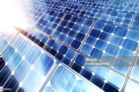 태양 전지 패널 3d 그림의 사이드 뷰입니다 신 재생 에너지와 새로운 에너지의 개념입니다 0명에 대한 스톡 사진 및 기타 이미지 Istock