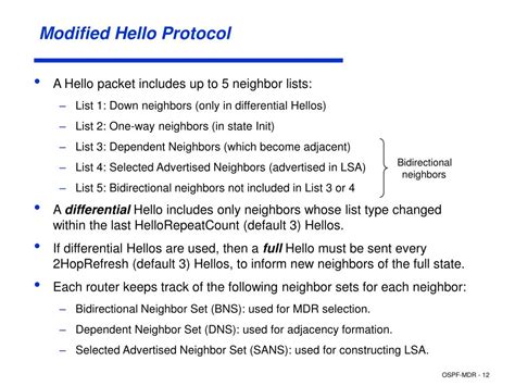 Ppt Ospf Mdr Extension Of Ospf For Mobile Ad Hoc Networks Draft Ietf Ospf Manet Mdr 02 Txt