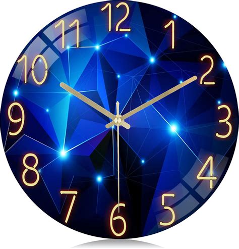Amazon.com: Lafocuse 12 Inch Silent Blue Wall Clocks Battery Operated for Bedroom, Constanplanet ...