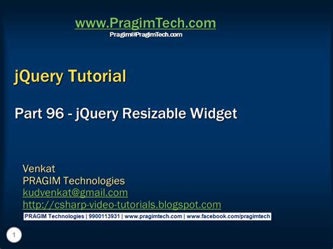 Sql Server Net And C Video Tutorial JQuery Resizable Widget