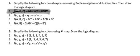Solved A Simplify The Following Functional Expression Using
