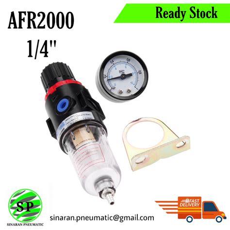 Afr2000 Air Filter Regulator 1 4 Gauge And Bracket Moisture Trap Oil Water Filter Gauge