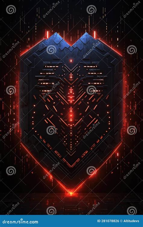 Binary Code And Shield Symbol On A Dark Background Stock Illustration Illustration Of
