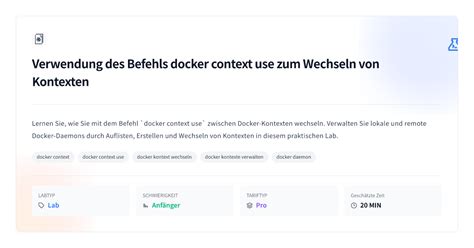 Docker Kontextwechsel Mit Dem Befehl Docker Context Use Labex