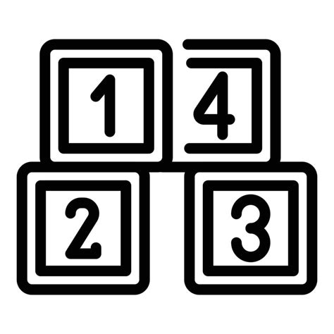Numbers Cubes Icon Outline Vector Pile Cube Vector Art At Vecteezy
